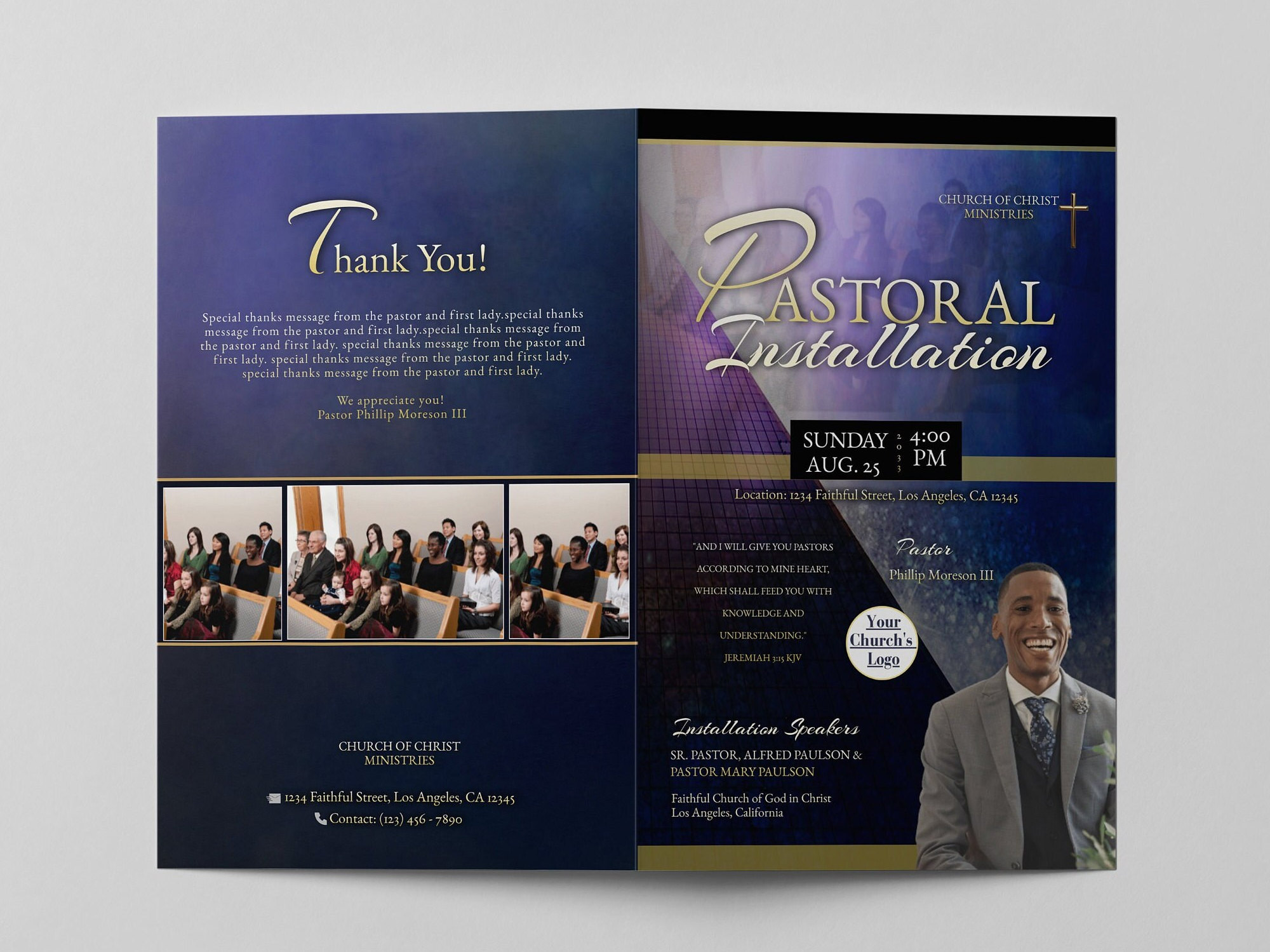 CORJL Pastoral Installation Program Template | Pastor Appreciation ...