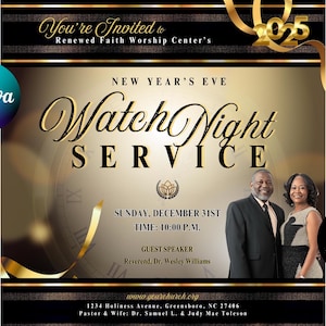 CANVA Church Watch Night Celebration Flyer | Editable Cross Over ...