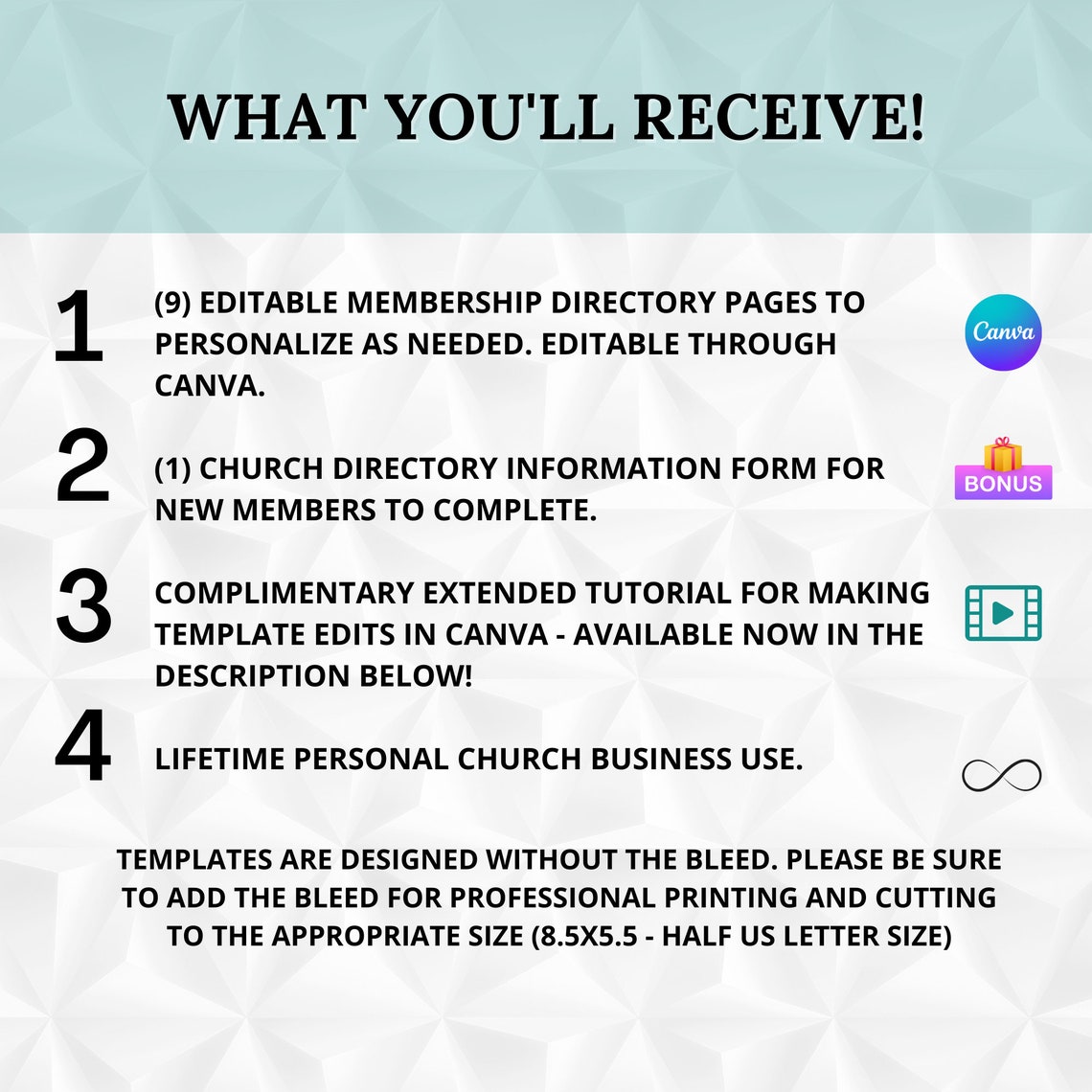 Church Membership Directory Template | Canva Editable (8.5x5.5 Booklet ...