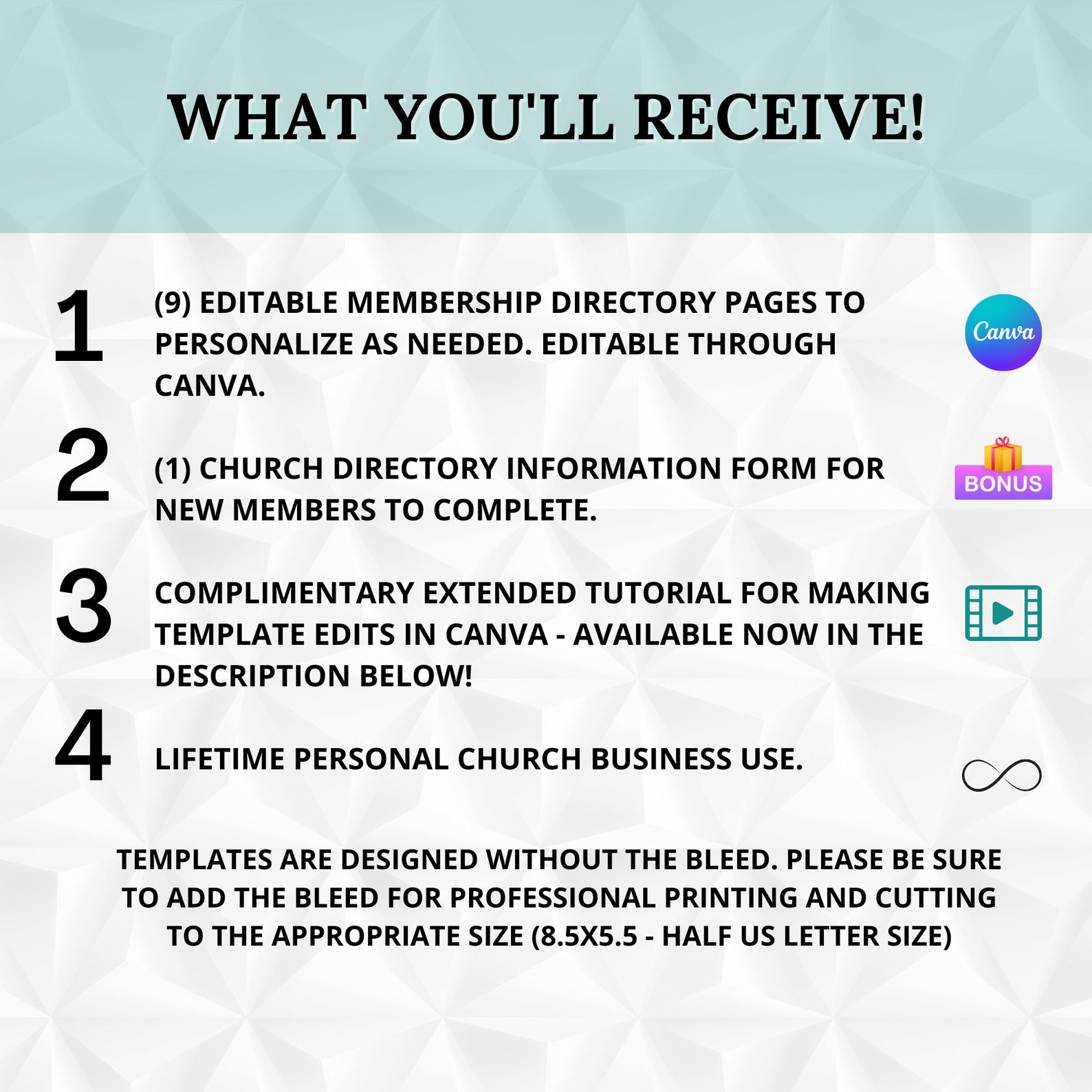 Church Membership Directory Template | Canva Editable (8.5x5.5 Booklet ...