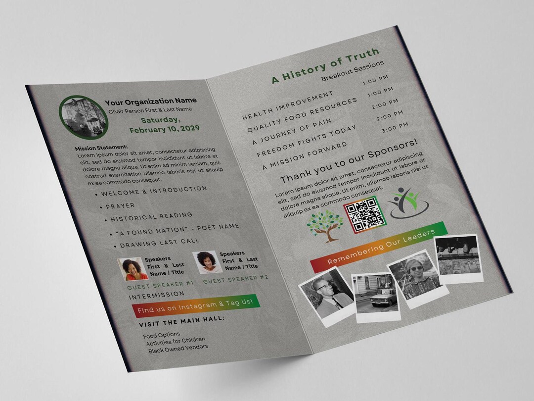 CANVA Black History Month Program Template | BHM Celebration Brochure ...