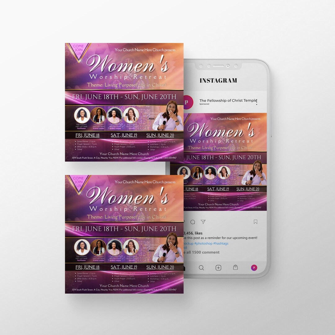 CANVA Church Conference Invite | Canva Template | Size: 1080x1080 ...