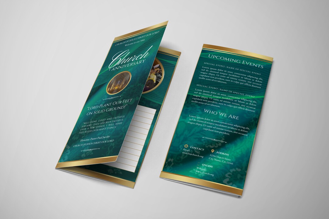 CANVA Church Service Bulletin | Trifold Brochure Template | Editable ...