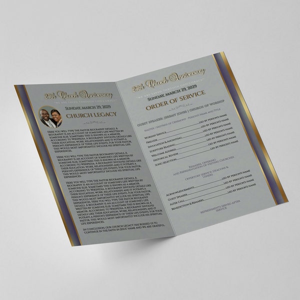 Pastor Installation Program Template - Etsy