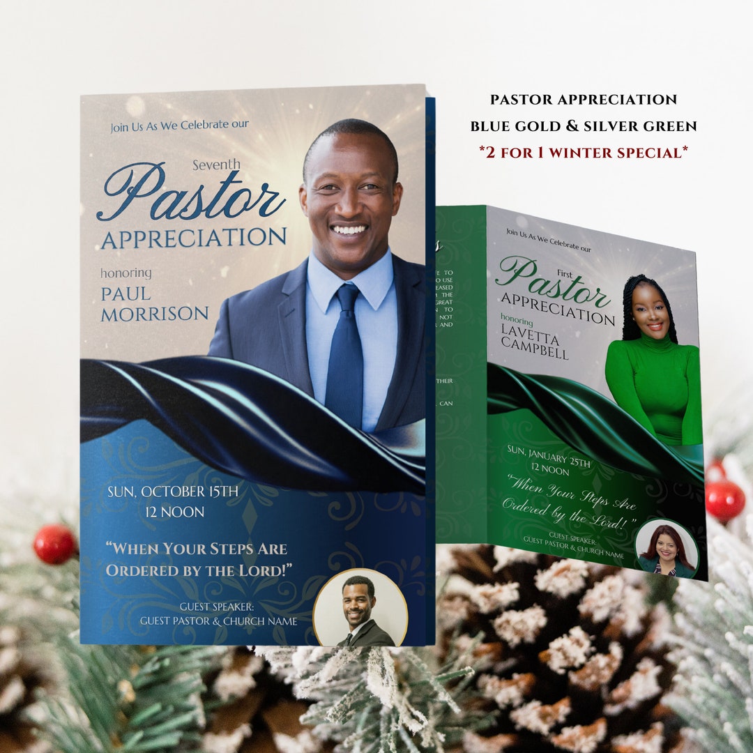 CANVA Pastor Appreciation Program | Editable Canva Template Bundle J200 ...