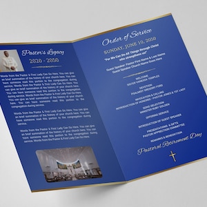 CANVA Pastor Retirement Template | Pastor Appreciation Editable Church ...