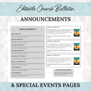 Editable Church Worship Program Template | Bifold, 8.5x5.5 (microsoft ...