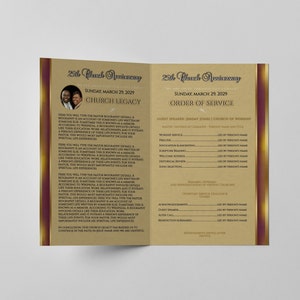 CORJL Church Anniversary Program Template | Pastor Appreciation Service ...