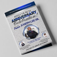 Church Anniversary Program Template | Golden Yellow Black (11x8.5 ...