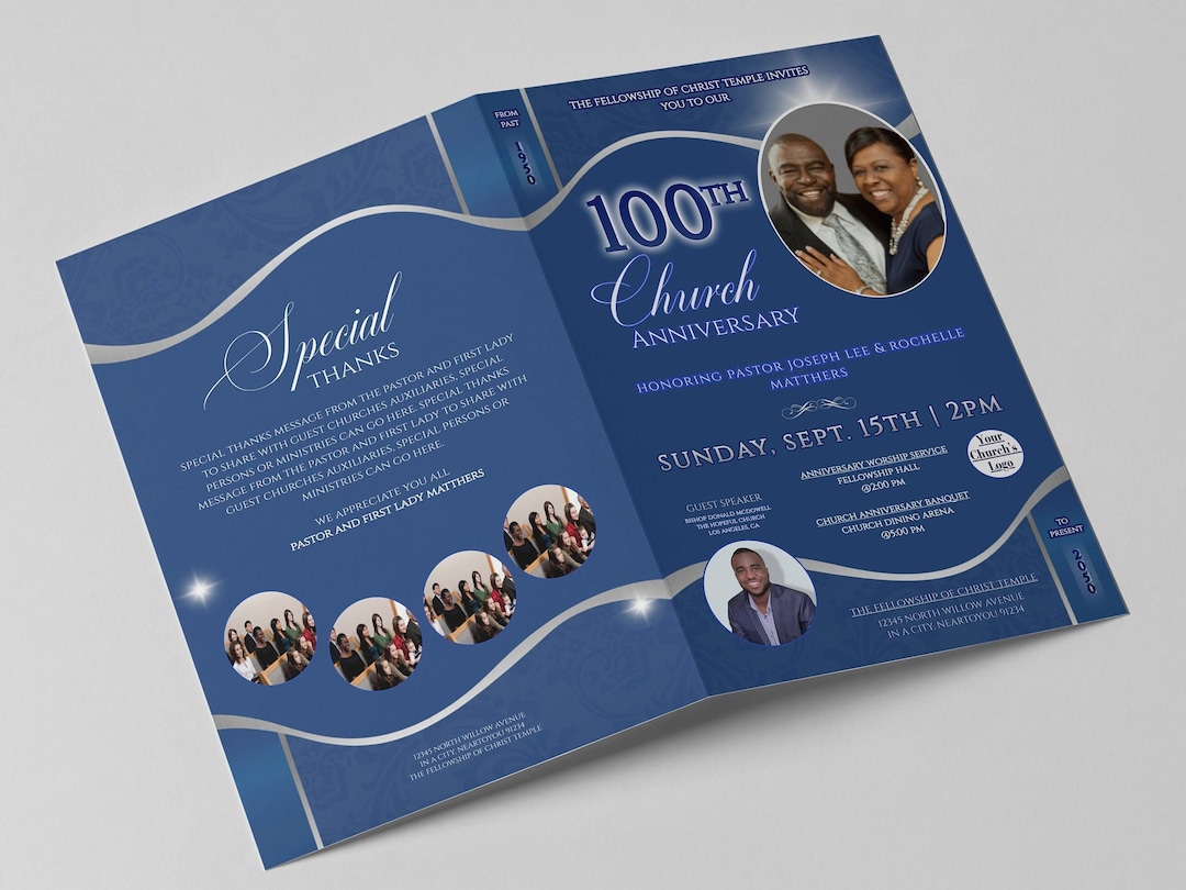 CORJL Church Anniversary Program Template | Pastor Appreciation ...