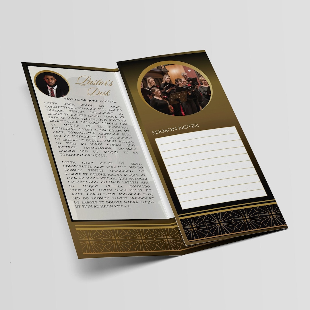 CANVA Pastor Anniversary / Black Gold Church Anniversary Program | Size ...