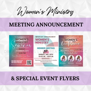 Women's Ministry Flyer Template Pack | Canva Editable (8.5 X 11 ...