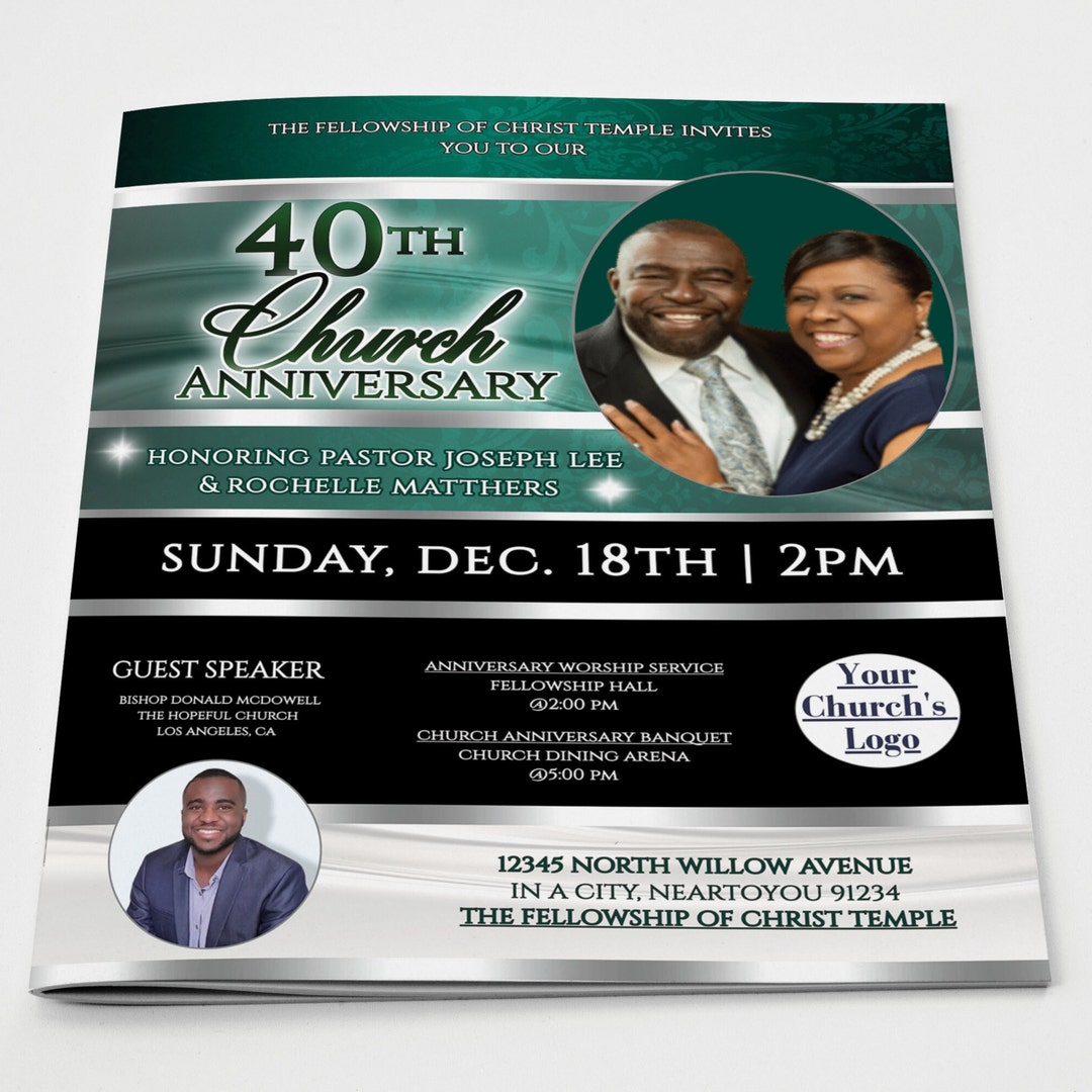 CORJL Pastor / Church Anniversary Program Template | Editable in Corjl ...