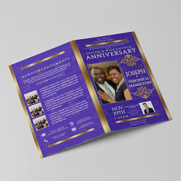 Pastor and Wife Anniversary Program - Etsy