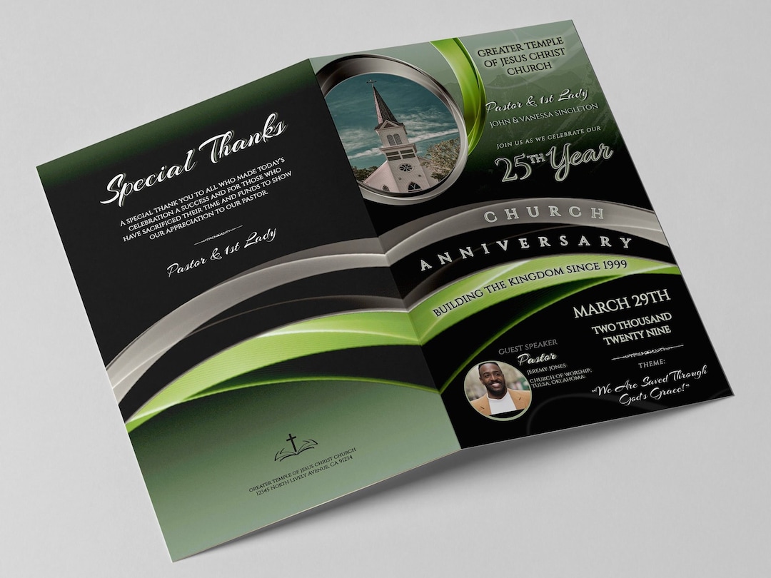 CORJL Church Anniversary Program Template | Pastor Appreciation Service ...