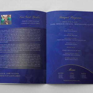 CANVA Pastoral Installation Service Program | Blue Gold Service Book ...