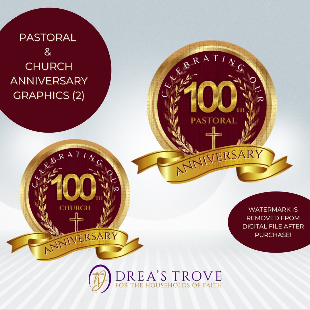 Church Anniversary | Pastor Appreciation Graphic Logo | 100 Year ...