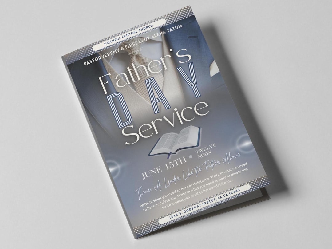 Fathers Day Program Template | Church Men Program | Father's Dad ...