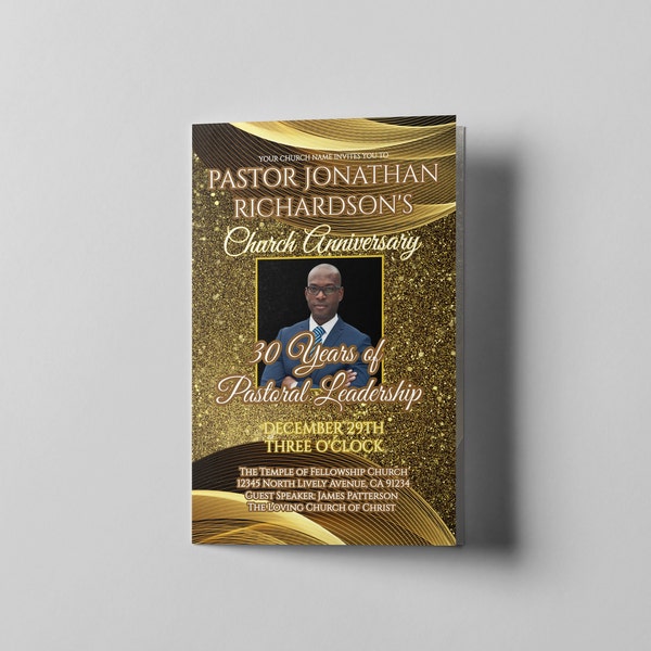 Church Anniversary Program Template Red - Etsy