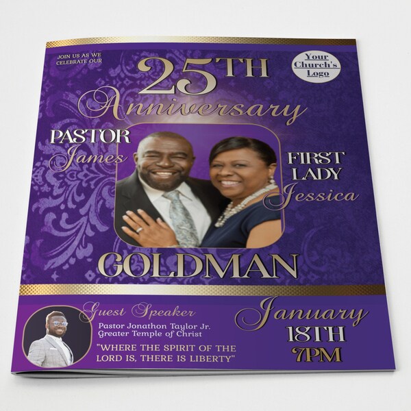 Church Anniversary Program Template 11x17 - Etsy