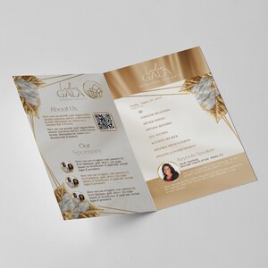Gold Leaf Gala Program Template | Womens Ministry Event (editable in ...
