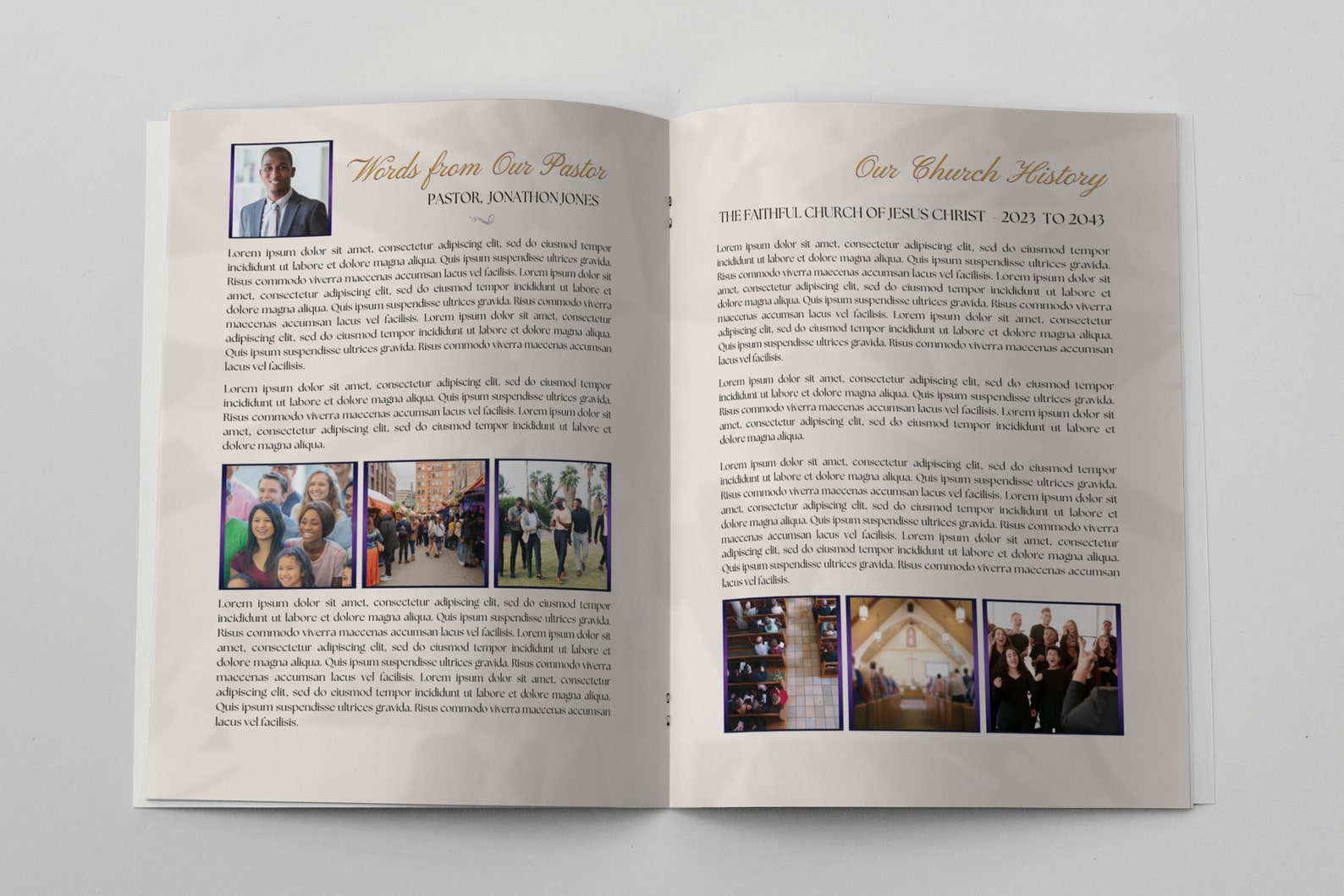 Purple & Gold Church Anniversary Program Template (canva Editable) - Etsy