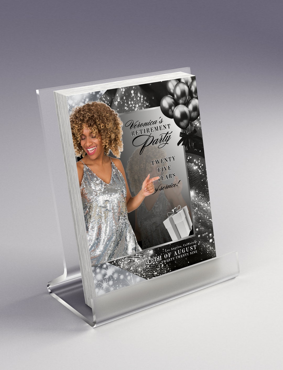 CANVA Black Silver Template Double Sided Program Single Sheet Black ...