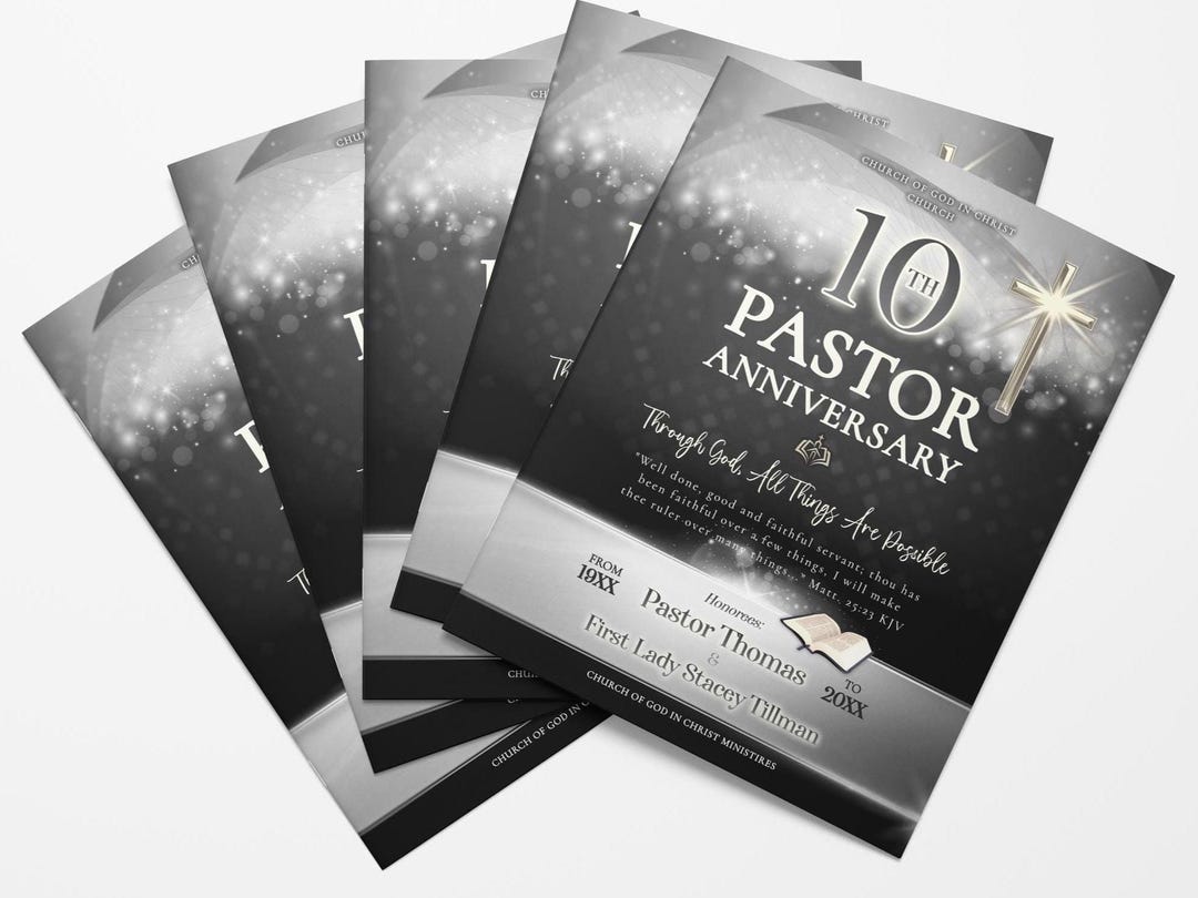 Pastor Appreciation Program | Royalty Black & Cream Silver Church ...