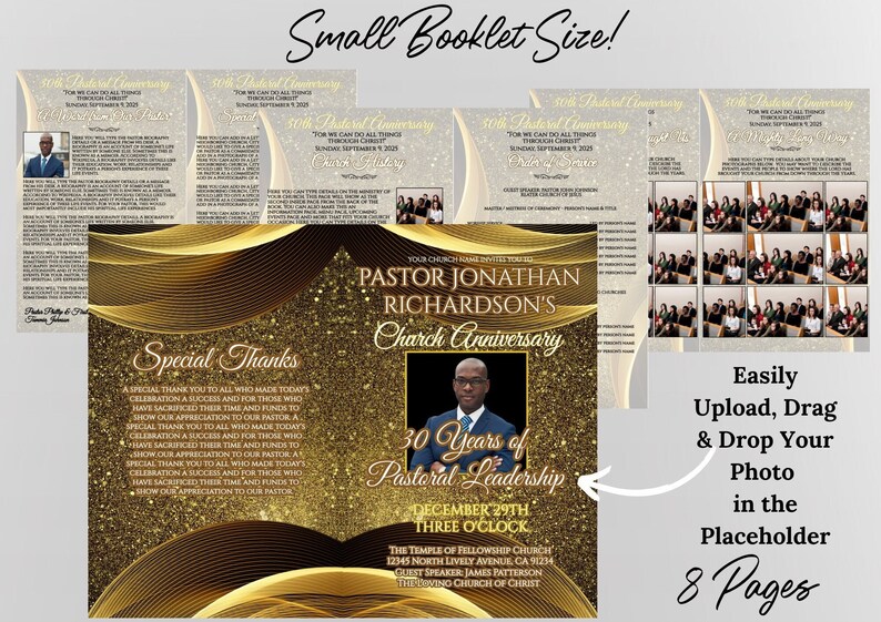Pastor and Wife Church Anniversary Program Booklet Template - Etsy