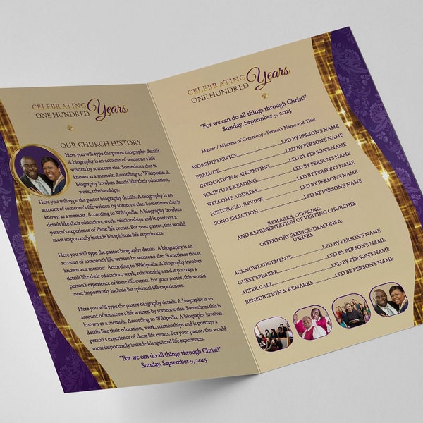 Free Template for Church Program - Etsy