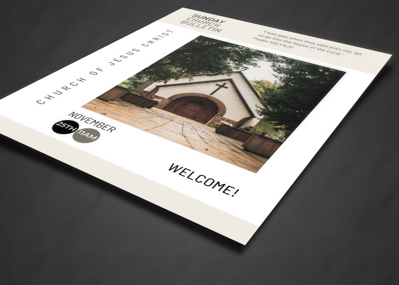 Modern Church Bulletin Template | Editable Photo, Colors (canva & Word ...