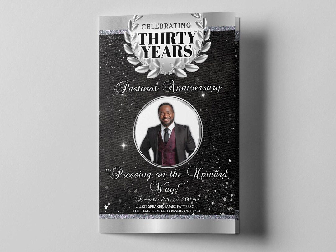 CORJL Church Anniversary Program Template | Editable Brochure | Silver ...