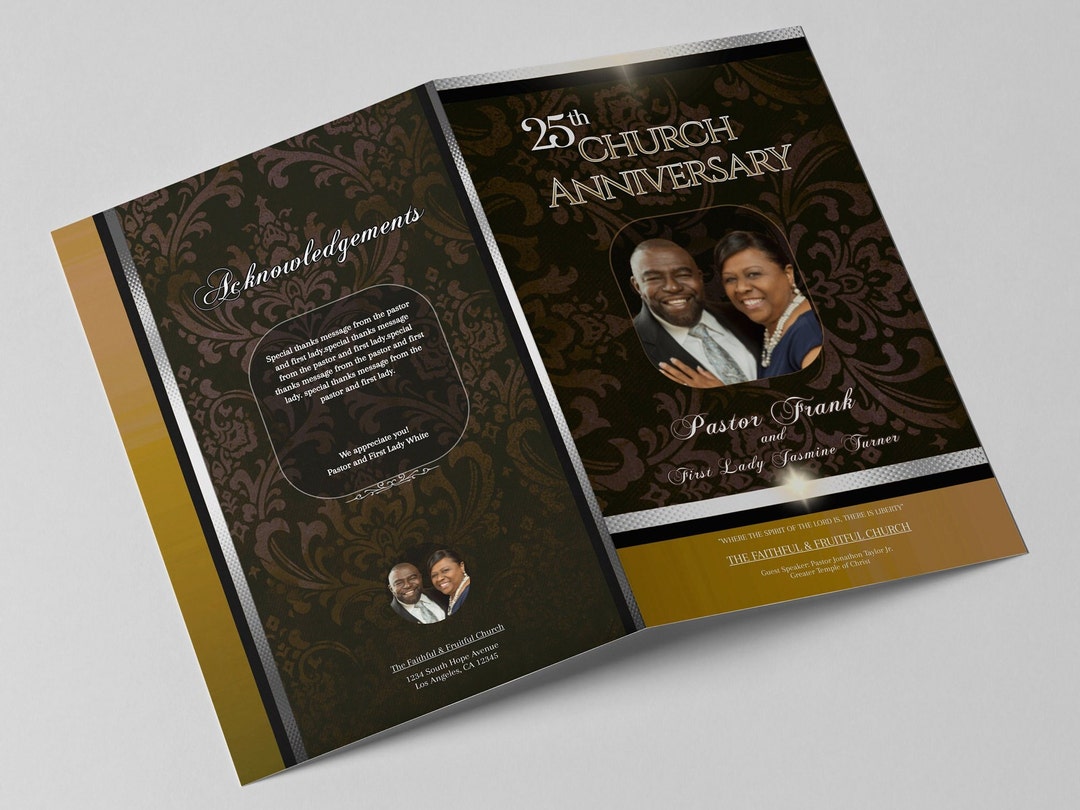 Church Anniversary Program Template | Editable Brochure in Corjl ...