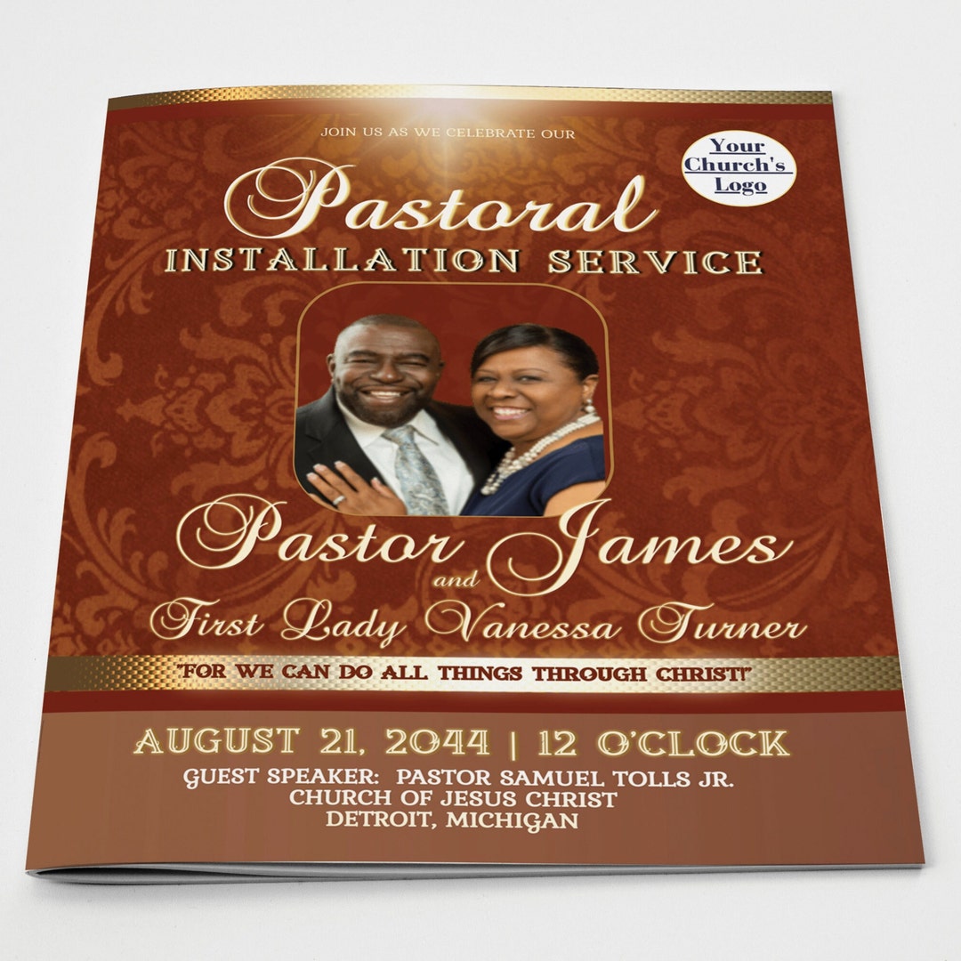CORJL Pastoral Installation Pastor Program Template | Editable in Corjl ...