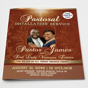 CORJL Pastoral Installation Pastor Program Template | Editable in Corjl ...