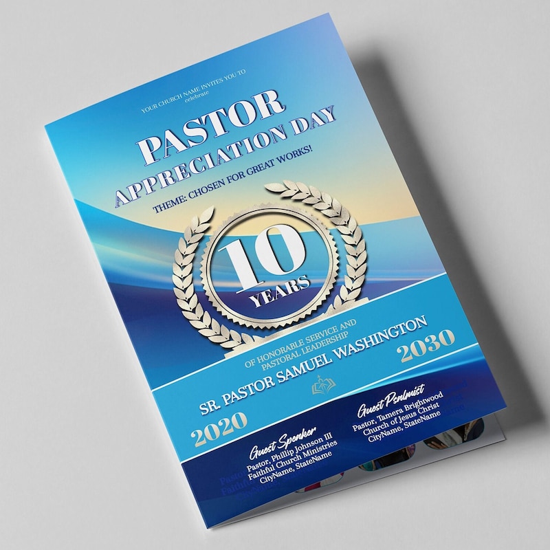 Pastor Appreciation Bulletin Covers - Etsy