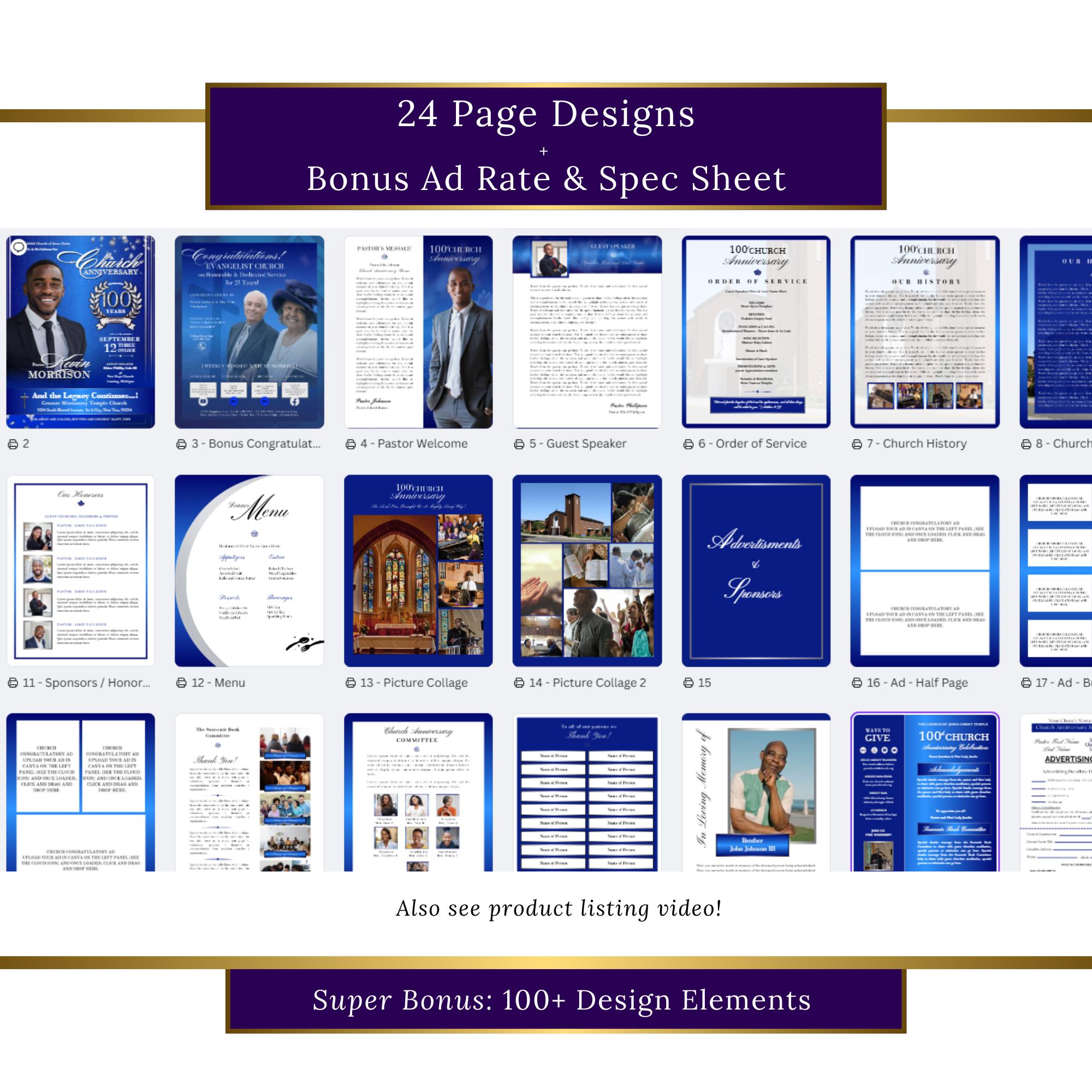 Church Anniversary Souvenir Book Template | Canva DIY (8.5x11) - Etsy