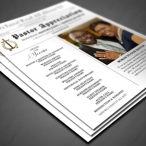 Classic Pastor Appreciation Program Template | Church Anniversary (8 ...
