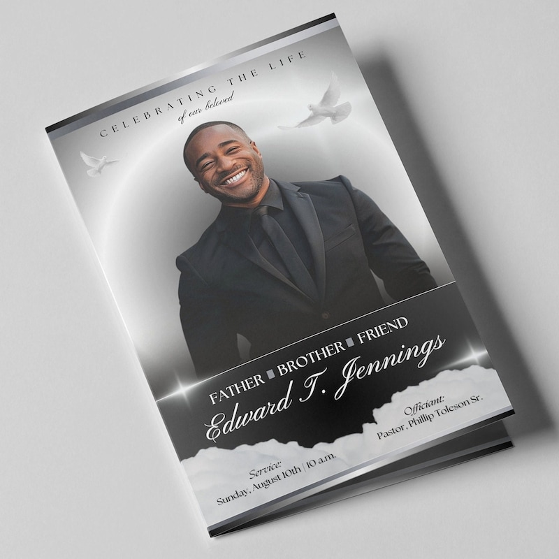 Male Obituary Template - Etsy