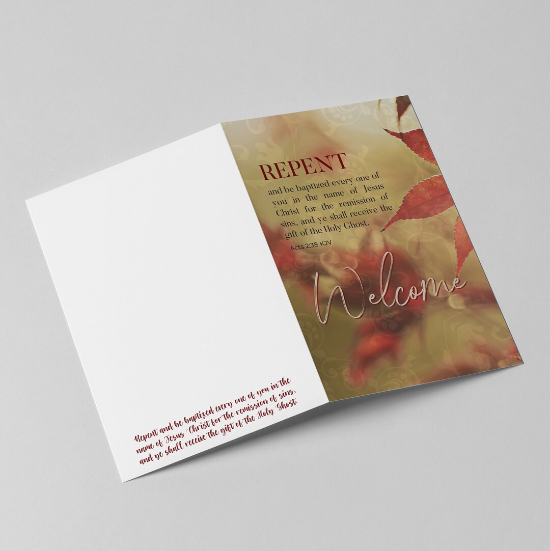 Bulletin Booklet Cover & Back Design Worship Bulletin Welcome Series ...