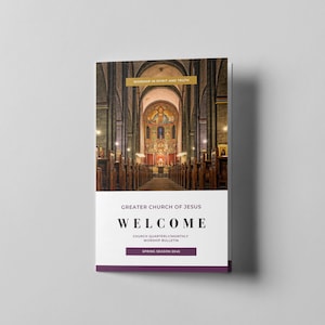 Church Bulletin Canva Template Size: 8.5x11 Fully Editable Colors ...