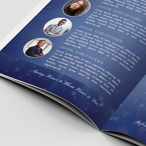 Canva Church Anniversary Program | Canva Template | Great Blue & Silver ...