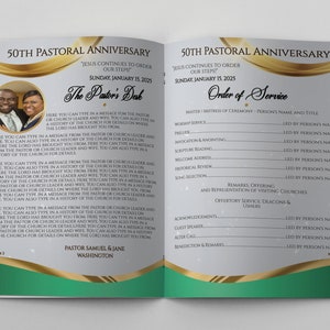 Pastor Appreciation/church Anniversary Editable Template - Emerald ...
