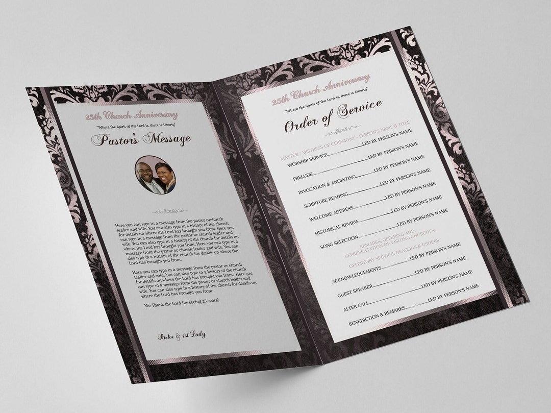 Church Anniversary Program Template Editable Brochure in Corjl ...