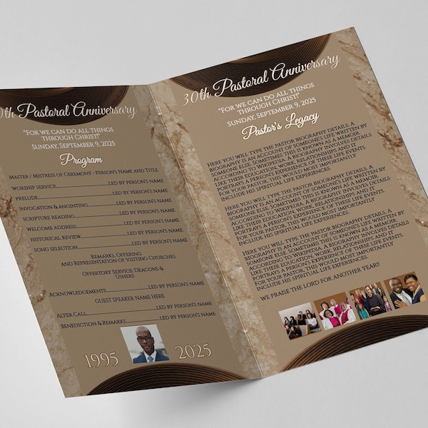 Pastor Installation Program Template - Etsy