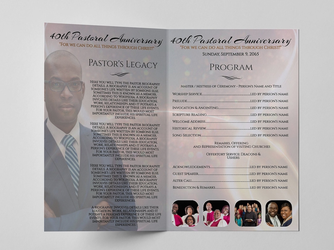 CORJL Pastor Appreciation Program | Editable Template | Design Electric ...