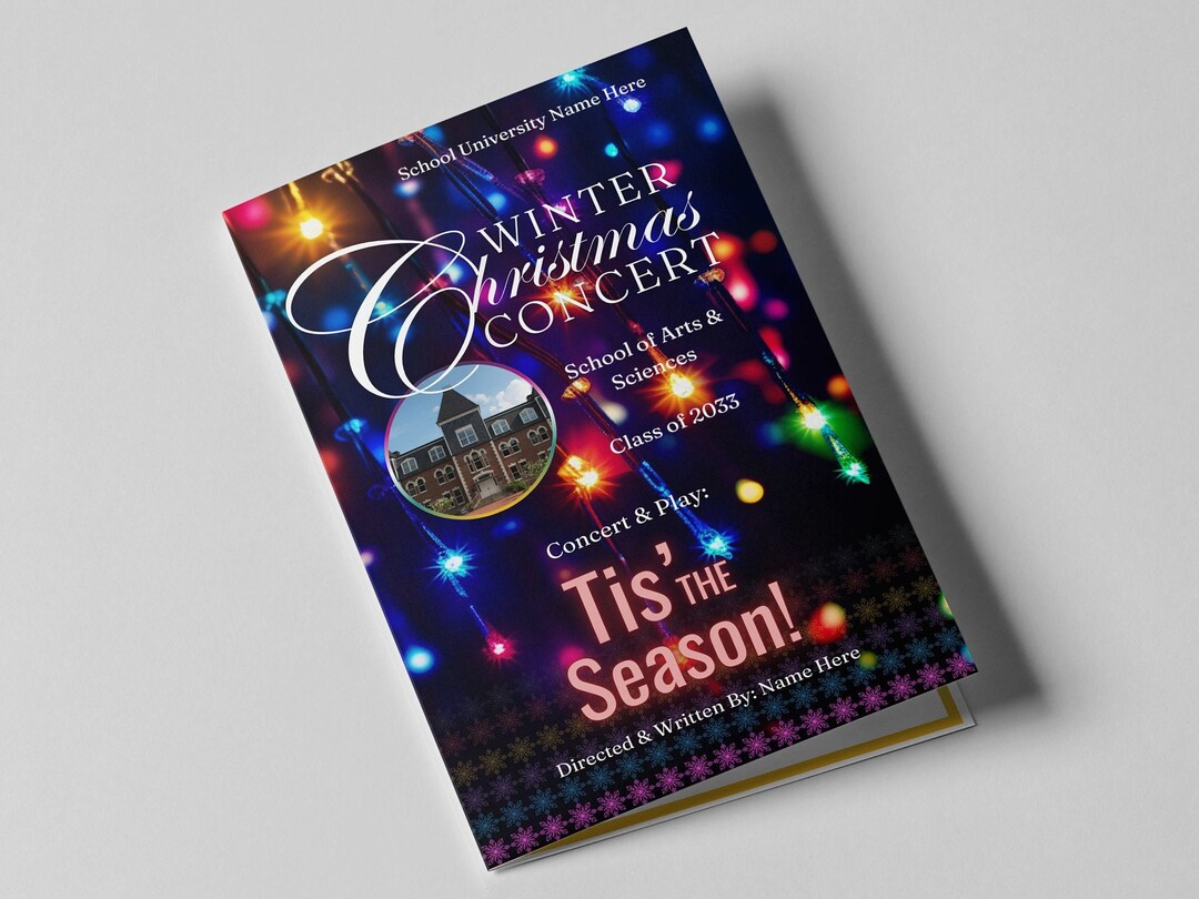 Christmas Concert Program Template – Editable Canva Bifold (11x8.5) - Etsy