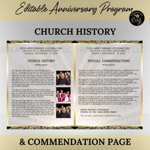 CORJL Church Anniversary Program Template | Pastor Appreciation ...