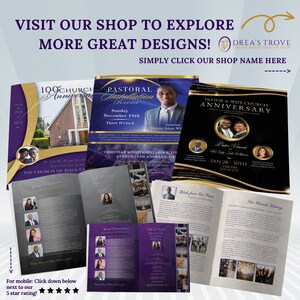 Pastor Appreciation Service Program Template Editable in Corjl Dark ...