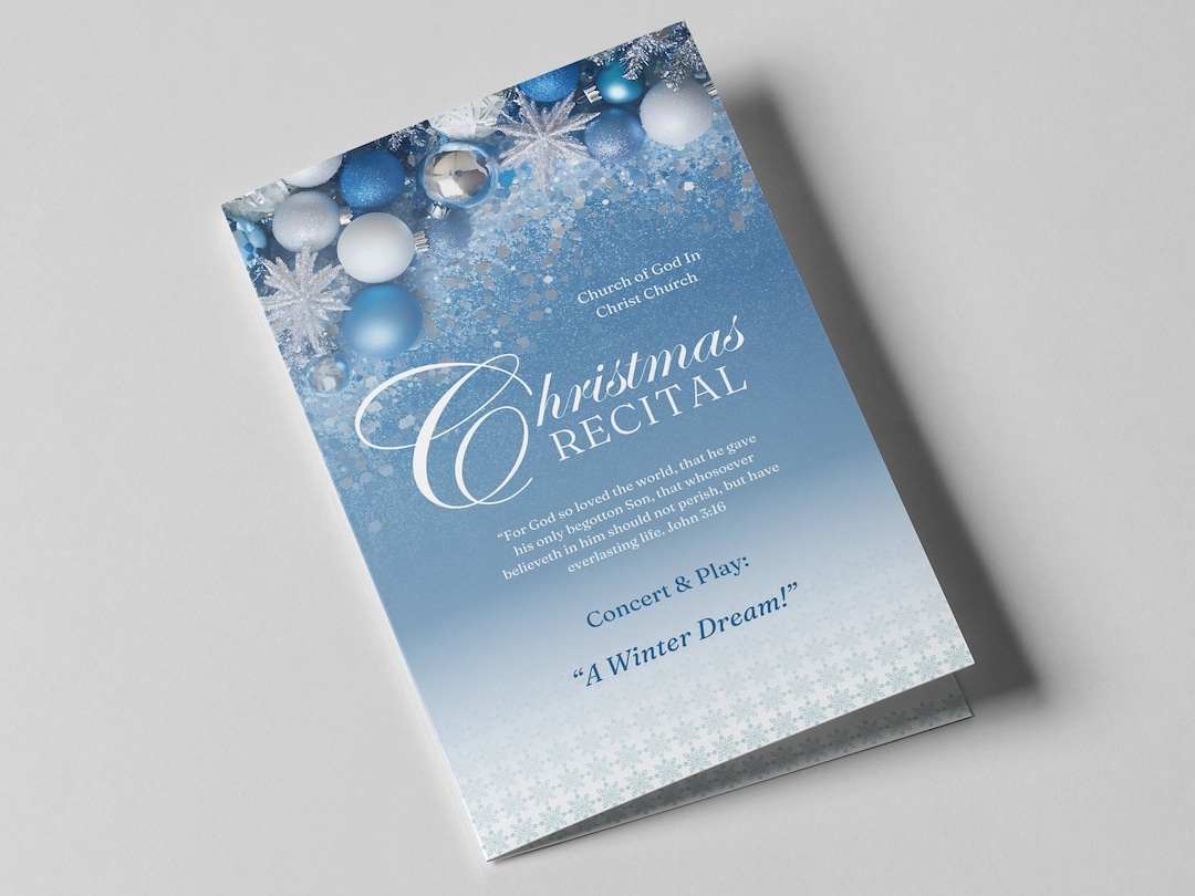 CANVA Christmas Church Program Template Editable Bifold | Size: 11x8.5 ...